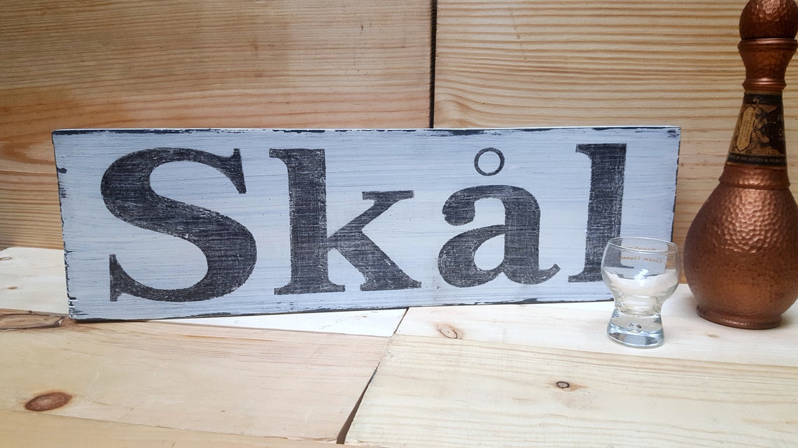 Skal Scandinavian Quote Cheers Sign Swedish Norwegian & | Etsy