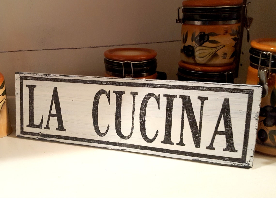 La Cucina Italian Kitchen Sign Tuscan Decor Farmhouse - Etsy