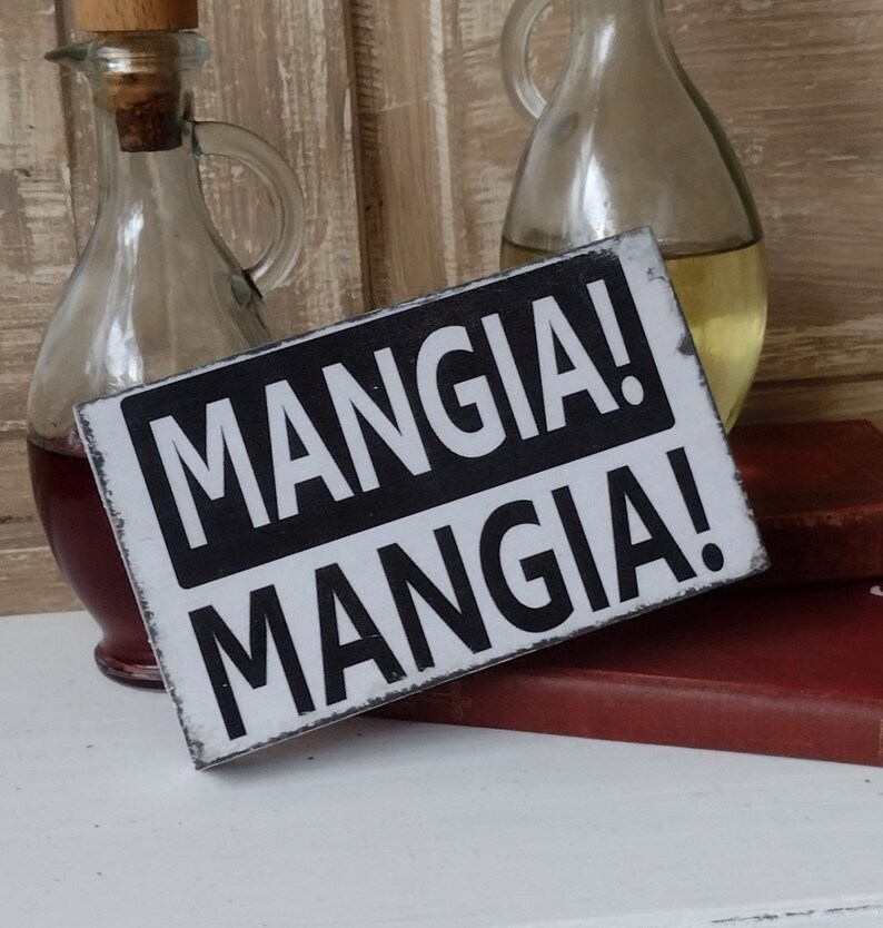 Italian Kitchen Sign, Mangia Mangia, Tuscan Decor - Etsy