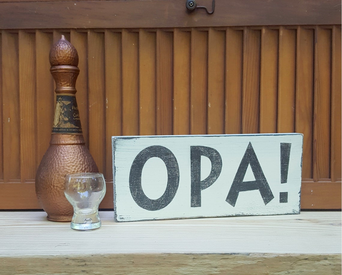 OPA! Greek Quote, Wood Bar Sign, Restaurant, Man Cave Decor, Wedding ...
