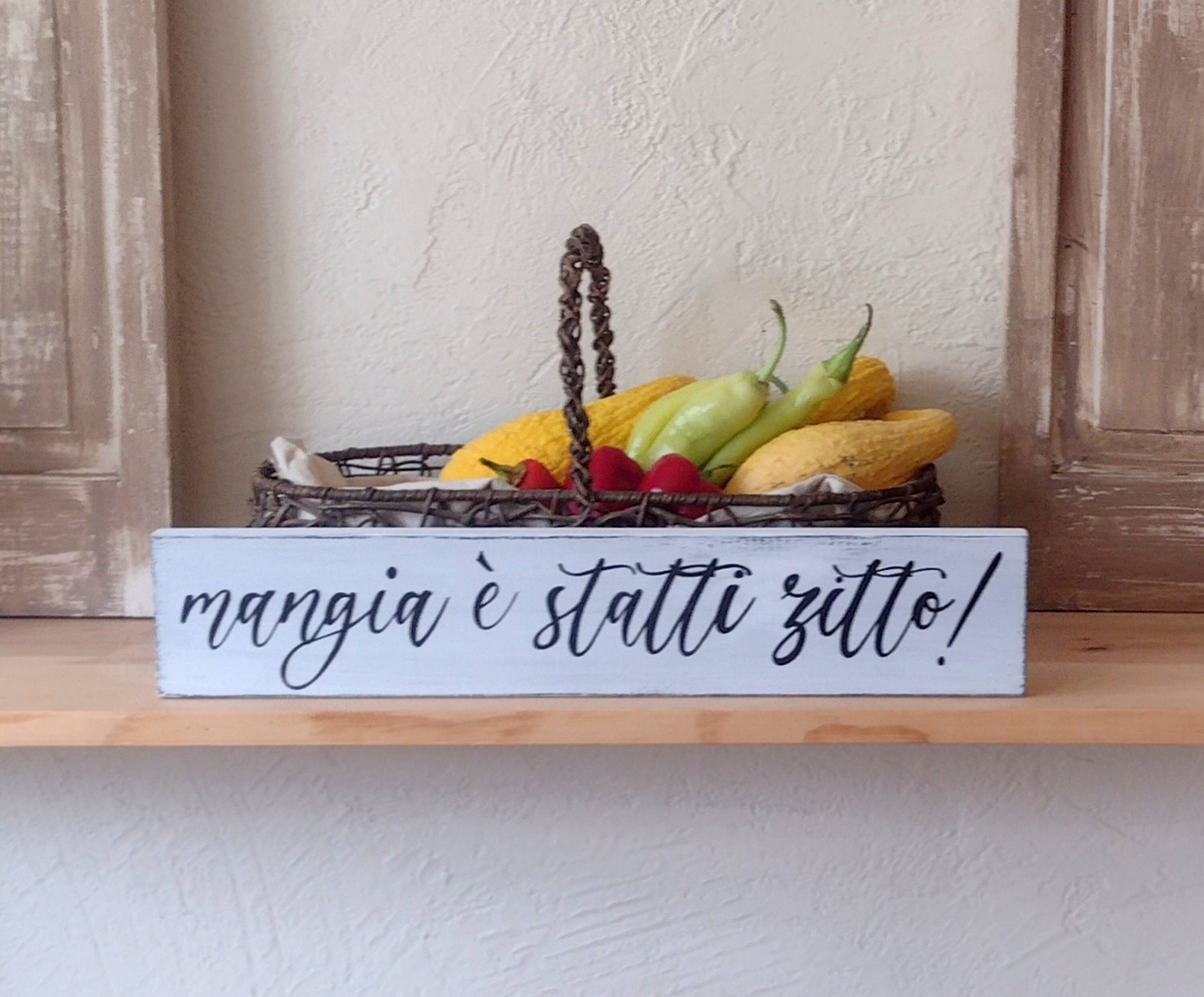 Funny Italian Sign, Shut up & Eat! Mangia, Restaurant Decor - Etsy