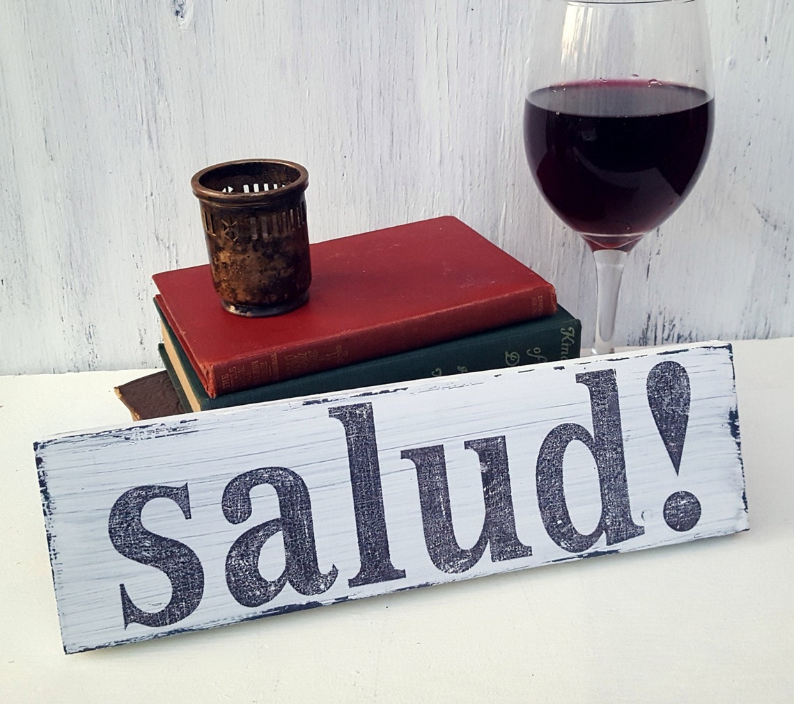 Salud, Cheers Sign, Spanish Quote, Mexican Wall Art - Etsy