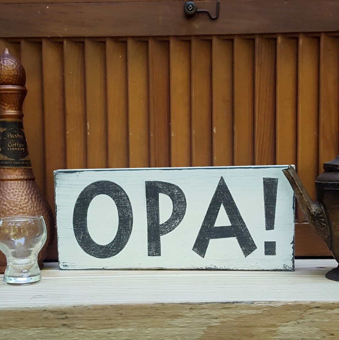 OPA! Greek Quote, Wood Bar Sign, Restaurant, Man Cave Decor, Wedding ...