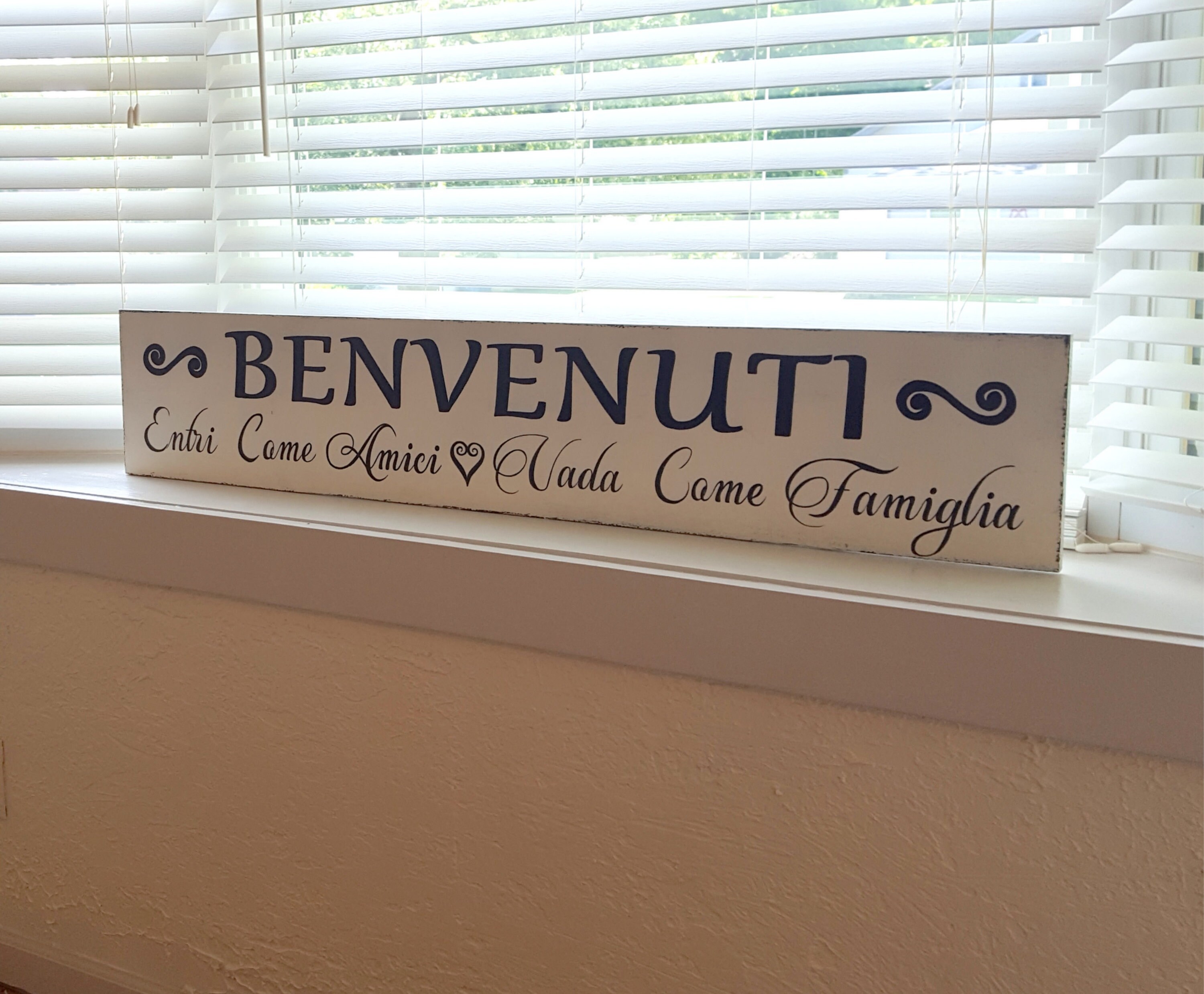 Large Italian Sign Welcome Enter as Friends Leave as - Etsy