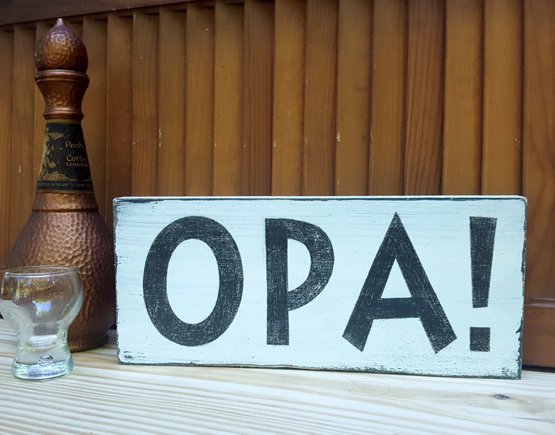 OPA Greek Quote Wood Bar Sign Restaurant Man Cave Decor - Etsy