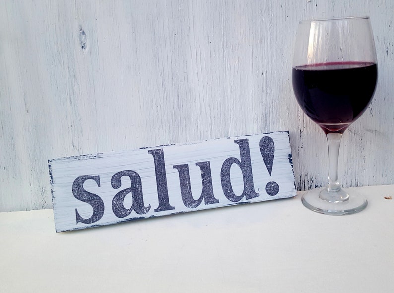 Salud Cheers Sign Spanish Quote Sign Farmhouse Style | Etsy