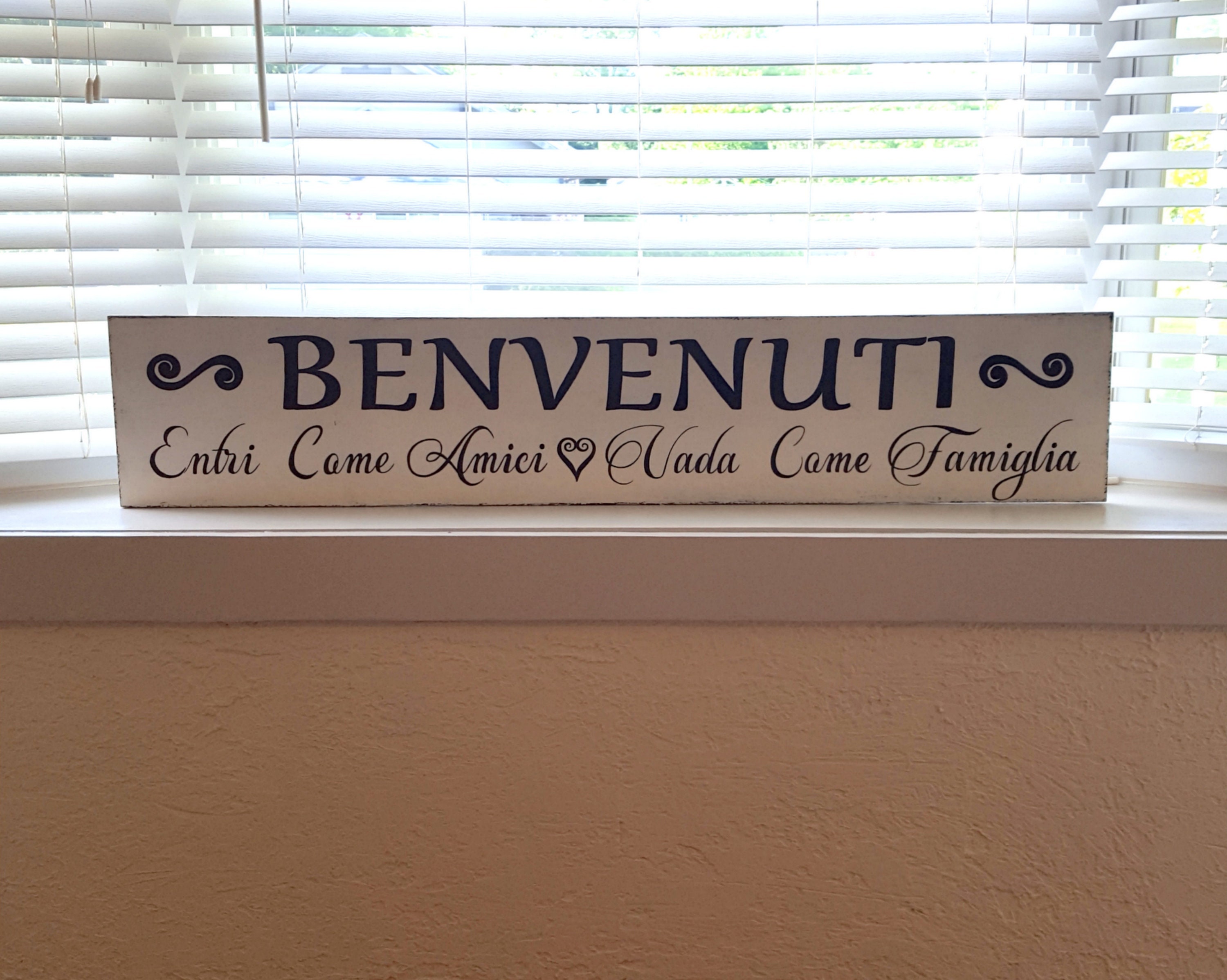 Large Italian Sign Welcome Enter as Friends Leave as - Etsy