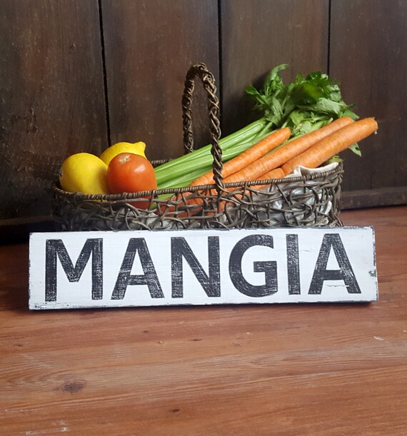Mangia Sign Italian Quote Farmhouse Kitchen Wood Sign | Etsy