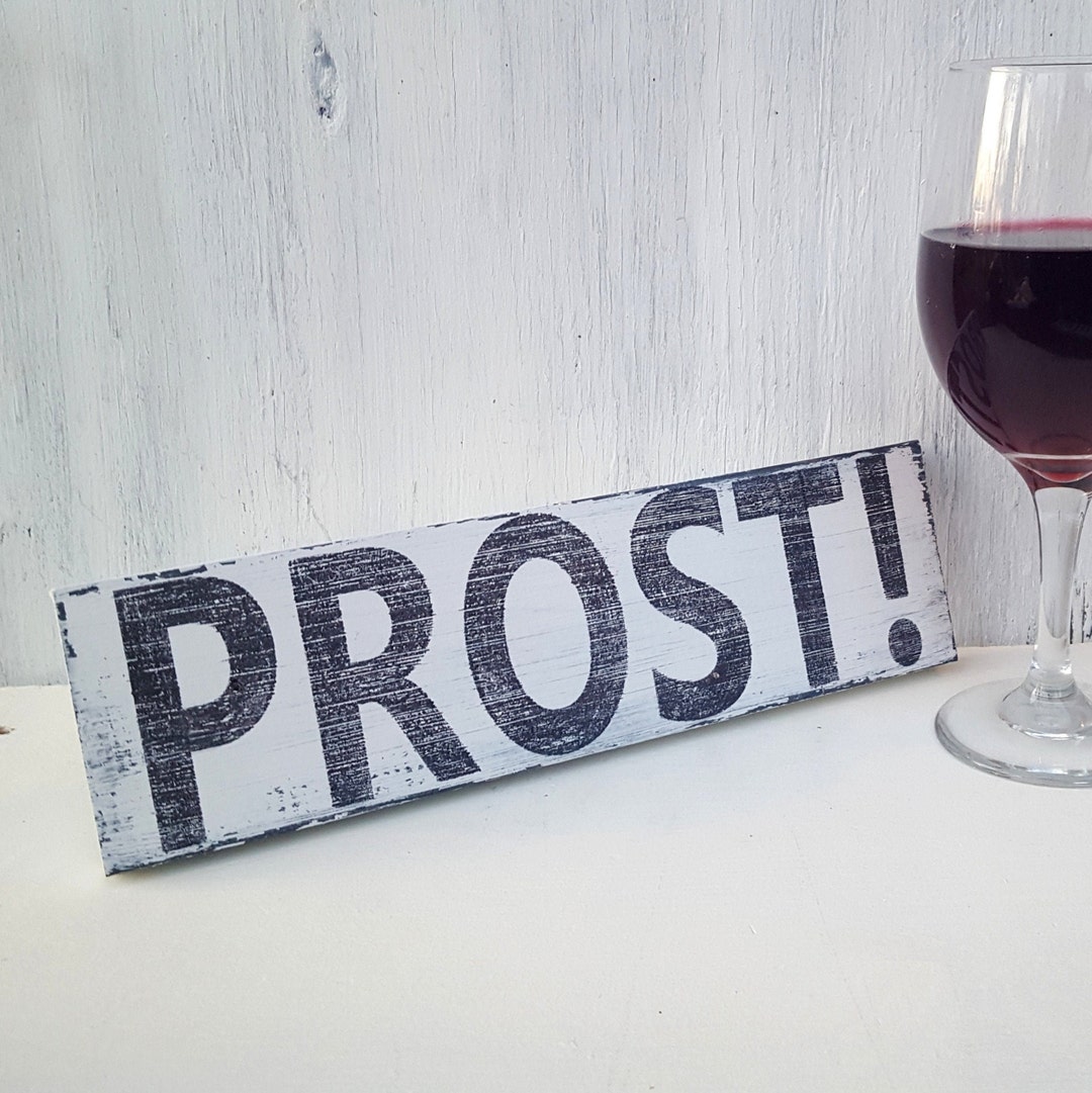 Prost, Cheers Sign, German Quote, Home Bar Decor, Oktoberfest, Wedding ...