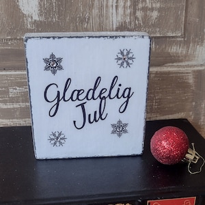 Glædelig Jul, Danish Xmas Sign, Mini Plaque, Crystals - Etsy