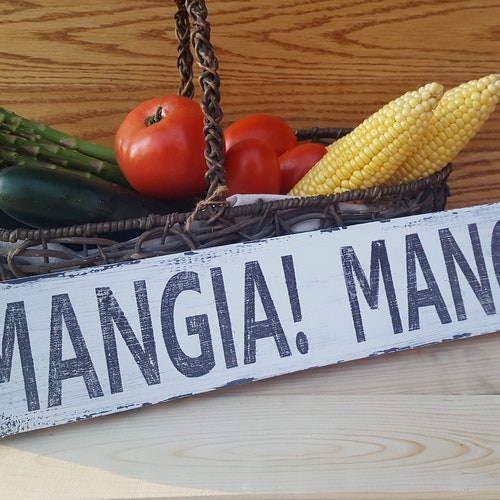Mangia Mangia Sign Italian Quote Tuscan Kitchen Decor - Etsy