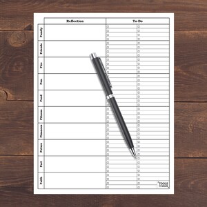 Printable Reflection Worksheet, Life Priorities Reflection & To-do List ...