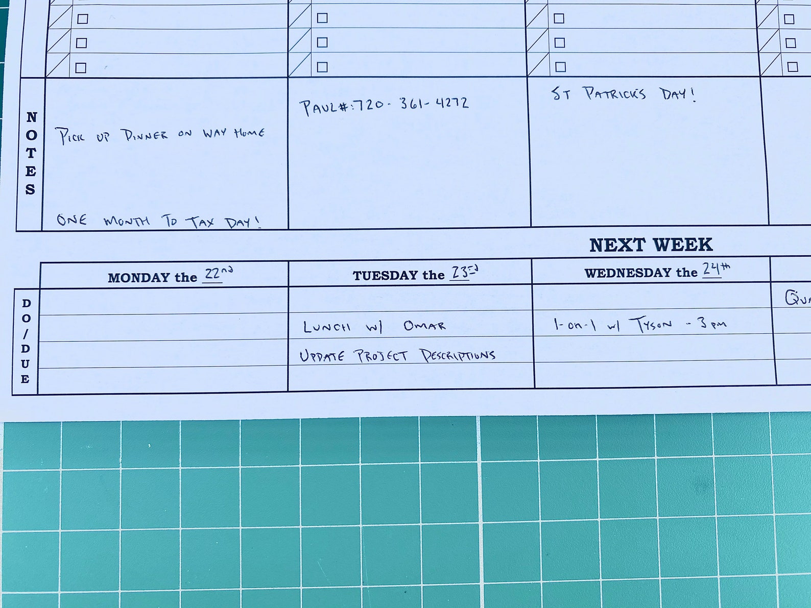 Printable Weekly Schedule and to Do List With Notes and Next - Etsy ...