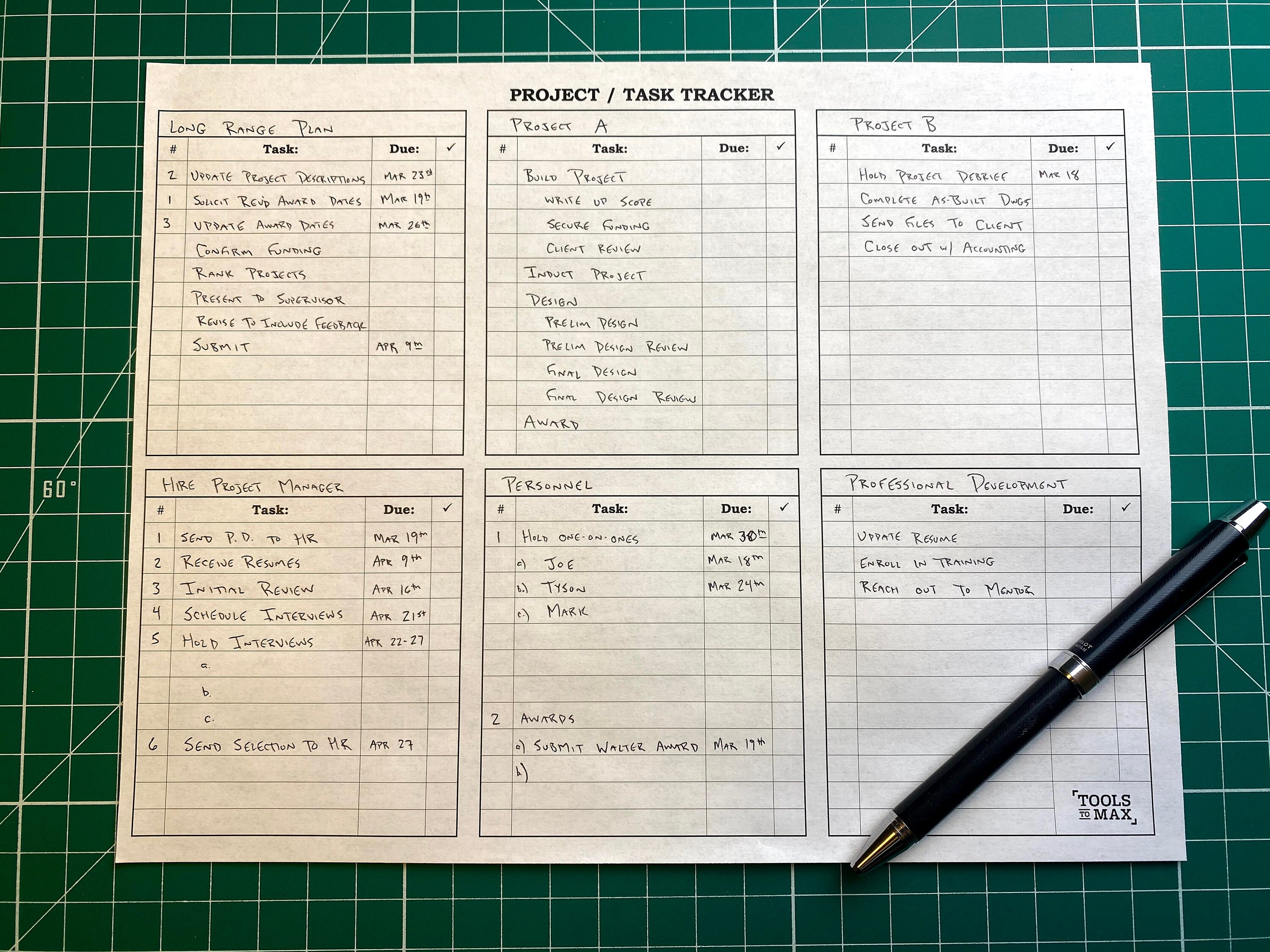Printable Project and Task Tracker Instant Download PDF | Etsy