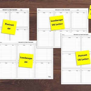 Printable Project and Task Tracker, Instant Download PDF, Letter & A4 ...