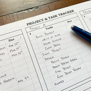 Printable Project and Task Tracker, Instant Download PDF, Letter & A4 ...