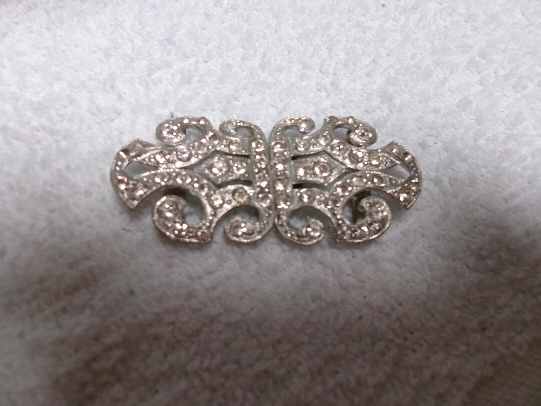 Vintage 1945 Rare Coro Mark R in Sq Rhinestone Belt Buckle. Details ...