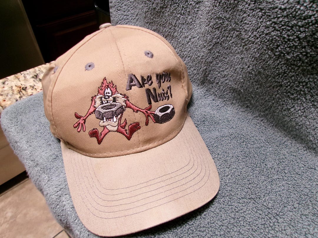 Vintage 1997 Taz Looney Tunes Dart Tan Truckers Cap/are You Nuts Snap ...