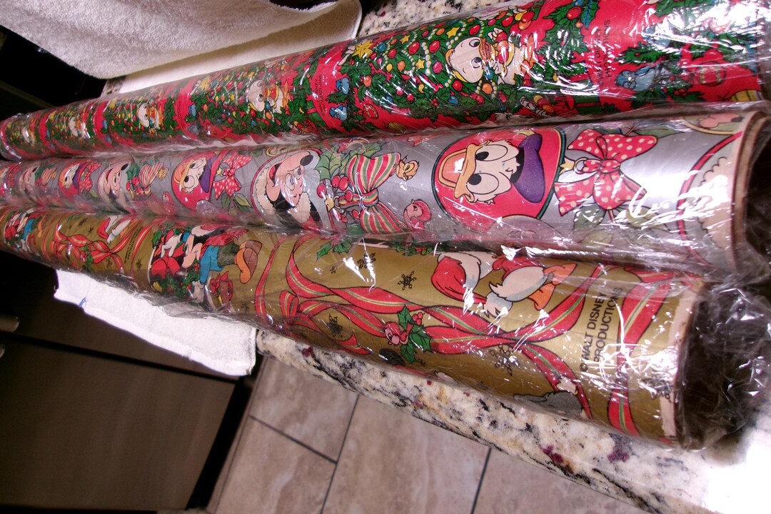 Vintage Walt Disney Production Christmas Wrapping Paper X 3 Rolls ...
