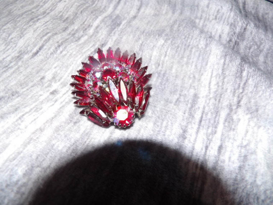 Vintage Amazing Sparking Red AB Red Rhinestones, Juliana Brooch - Etsy
