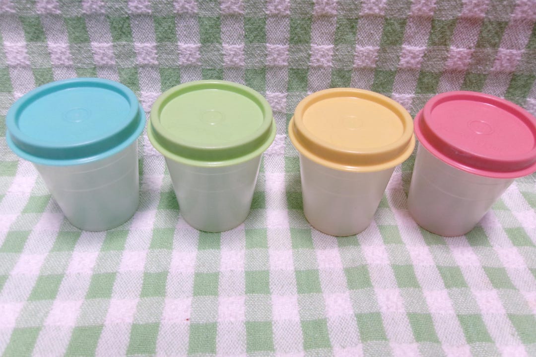Vintage 1970s Tupperware Mini Condiment Storage Containers, X 4 Lot 2 1 ...