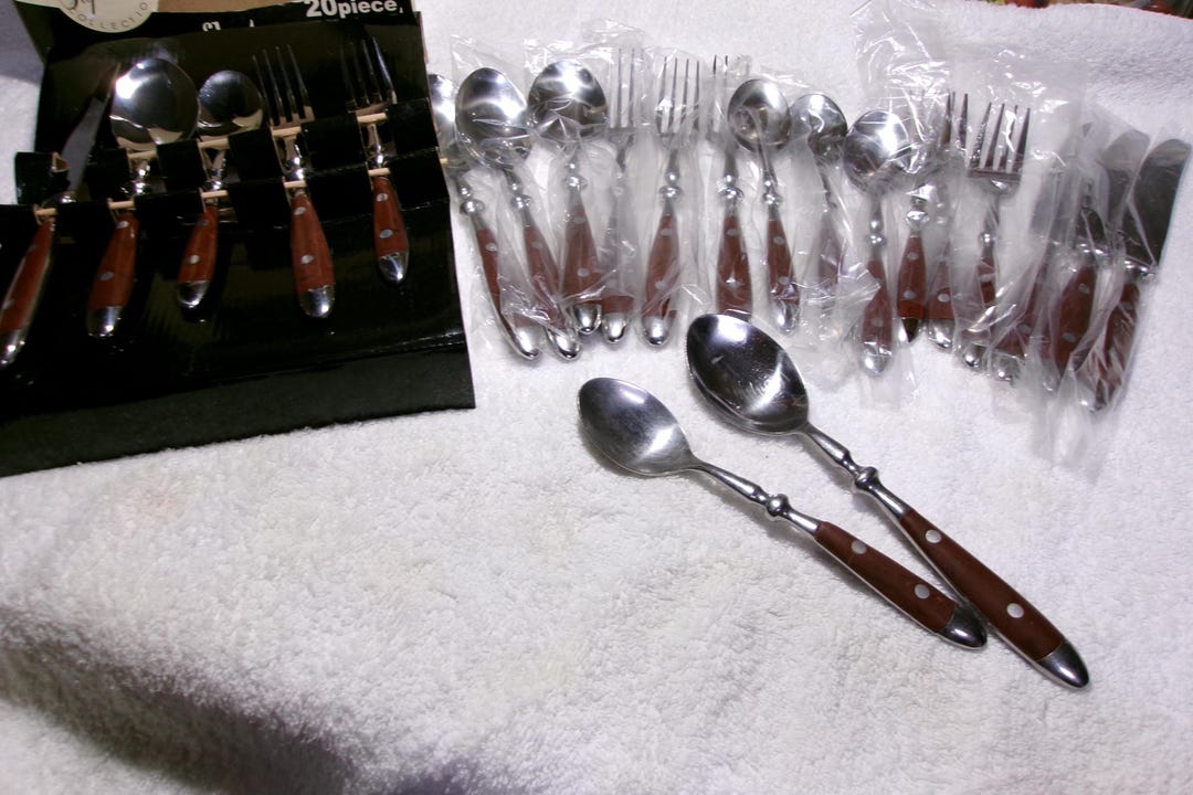 Vintage New Stock Prescott,stainless Steel Forged Flatware 20 Piece ...