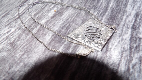 Vintage 1940s Japanese Symbol Silver/Sterling Necklace - Gem