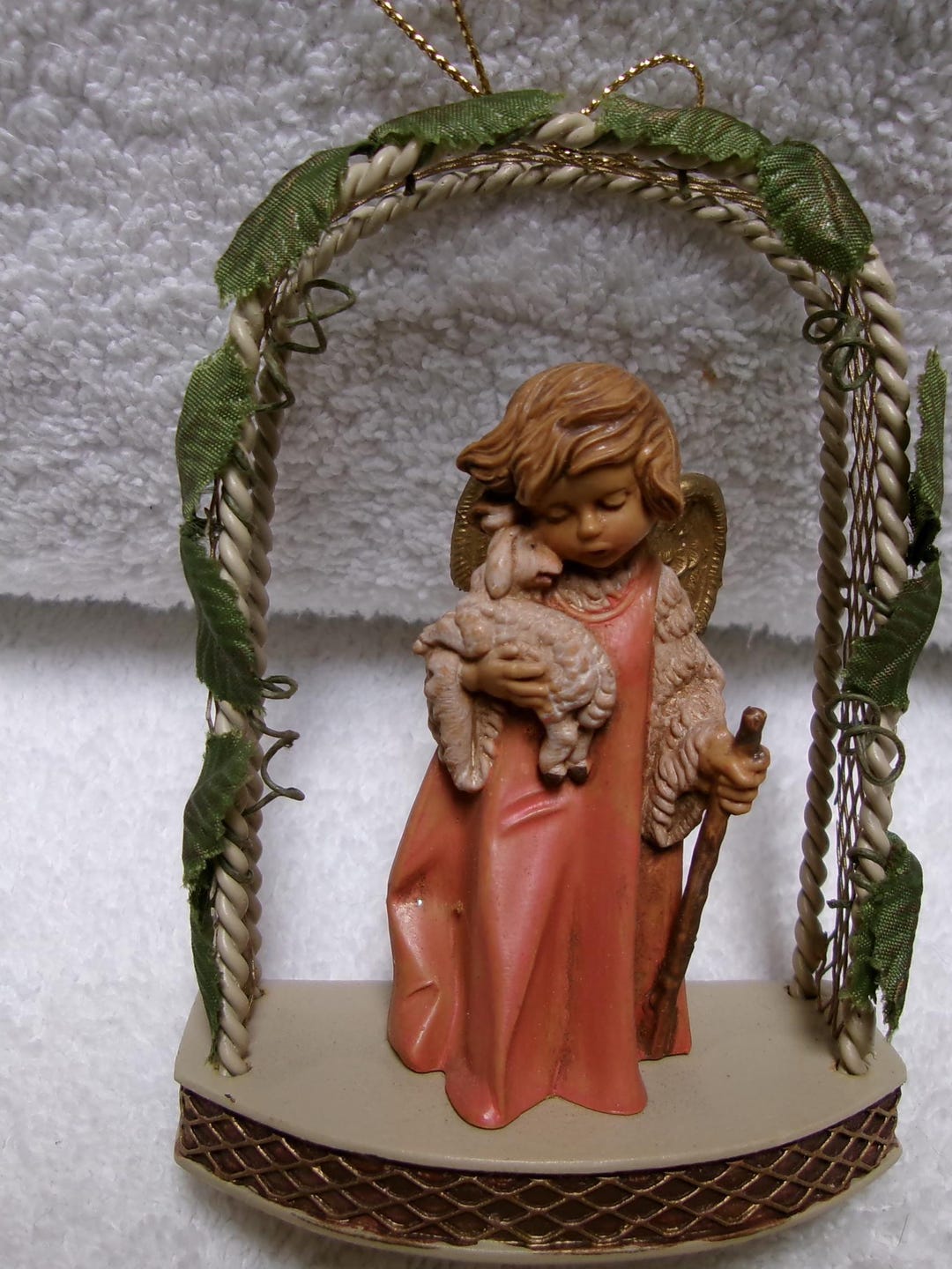 Vintage 1998 672 Fontanini Italy Handpainted Ornament Faux Leafs Around ...