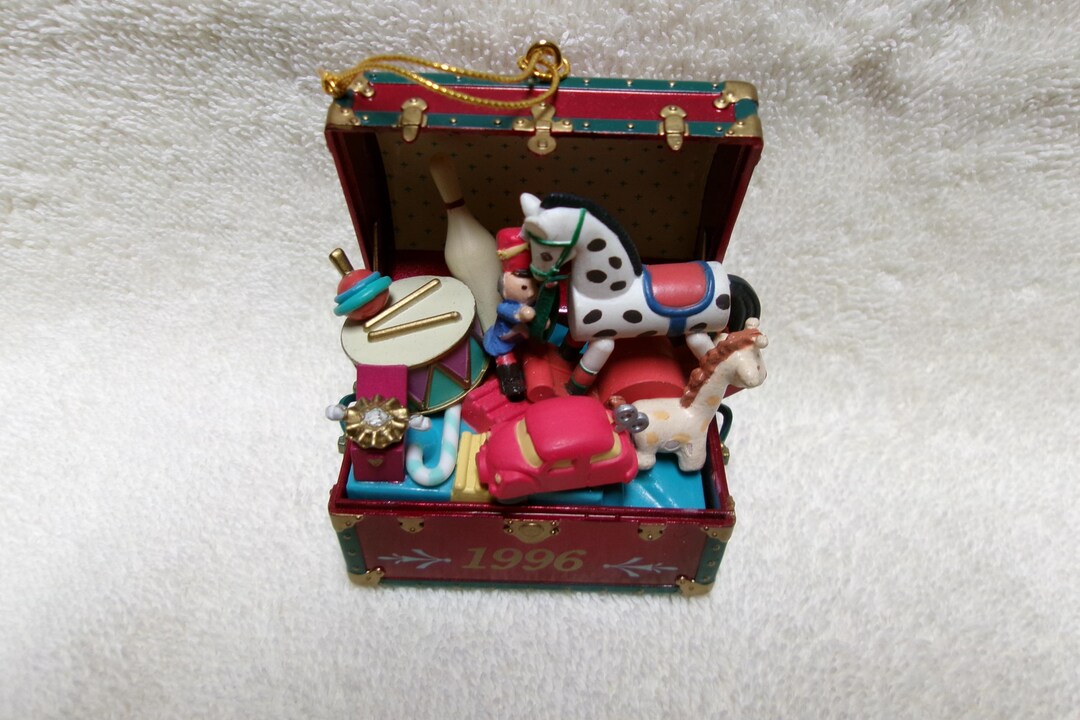 Vintage Christmas Enesco Toy Chest Ornament 2 12" - Etsy