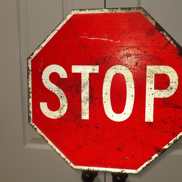 Vintage Stop Sign - Etsy