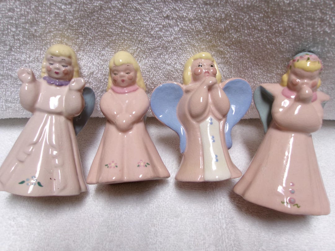 Vintage 1940s-50s Kay Finch Christmas Praying Angels X 4 Details Below ...