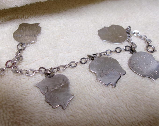 Vintage Sterling Silver Boy,girl Head Charms X 5. 3/4" Tall Ea. - Etsy