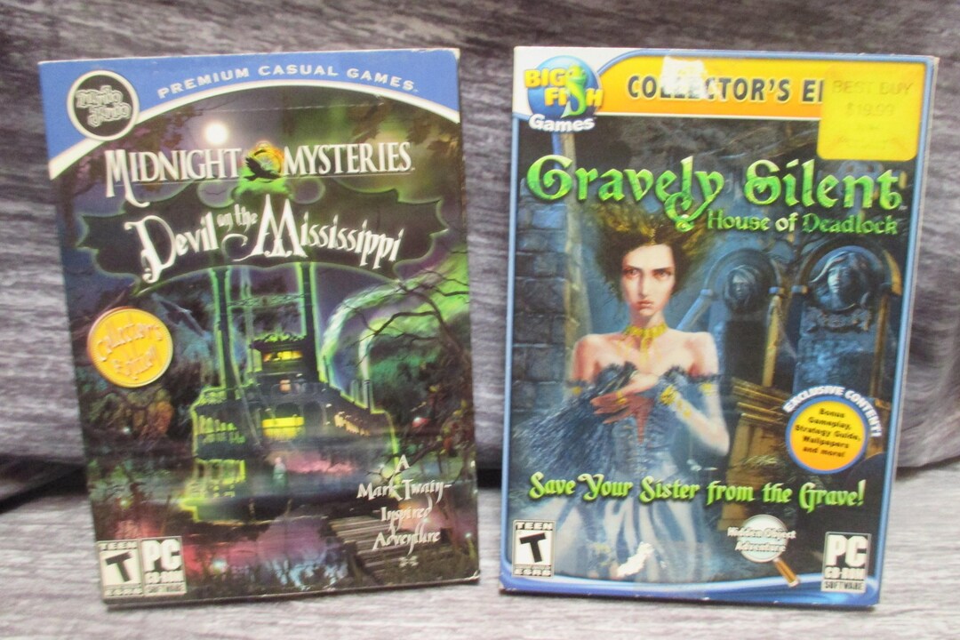 Early PC CD Rom Software Games X 2 Midnight Mysteries, Gavely Silent ...