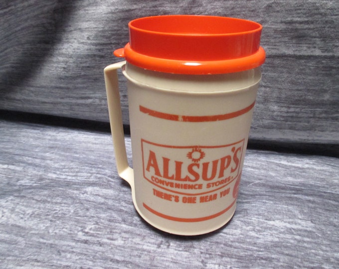 Vintage Aladdin Allsup's Coffee Tumbler/lid, Handle Adversitment Mug - Etsy