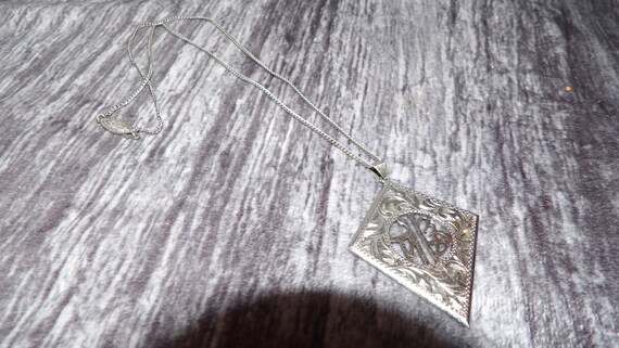 Vintage 1940s Japanese Symbol Silver/Sterling Necklace - Gem