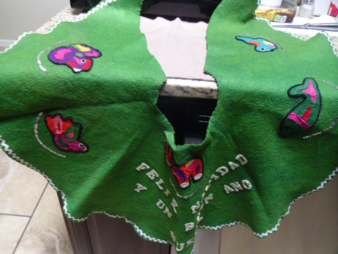 Vintage Christmas Tree Floor Matt, Mexico, Felt - Etsy