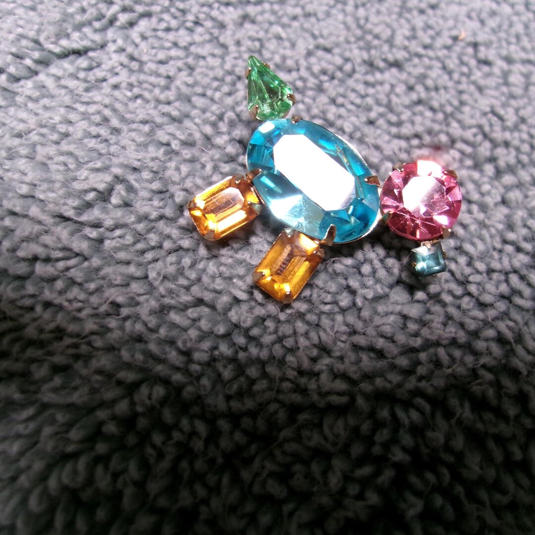 Vintage Coro Glass Rhinestone Bird/sparrow Brooch 1 1/4" - Etsy