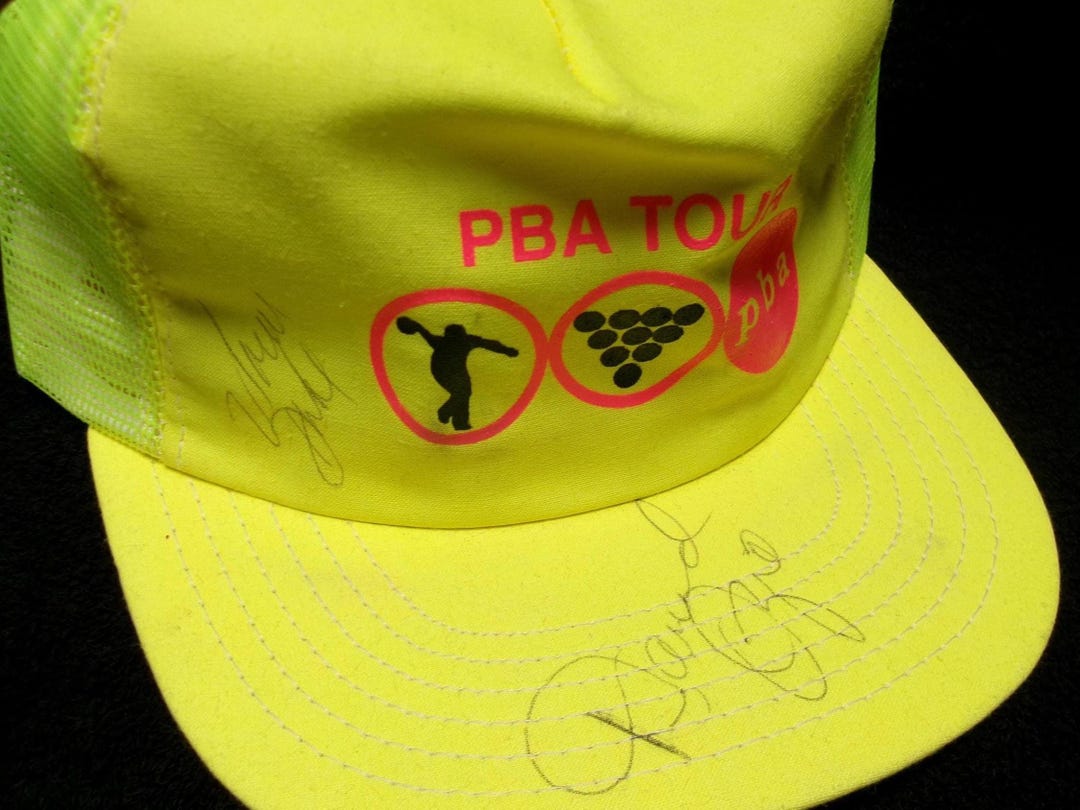 Vintage PBA Tour Bowling, Etc, Yellow Snap Back Cap 3 Signatures - Etsy