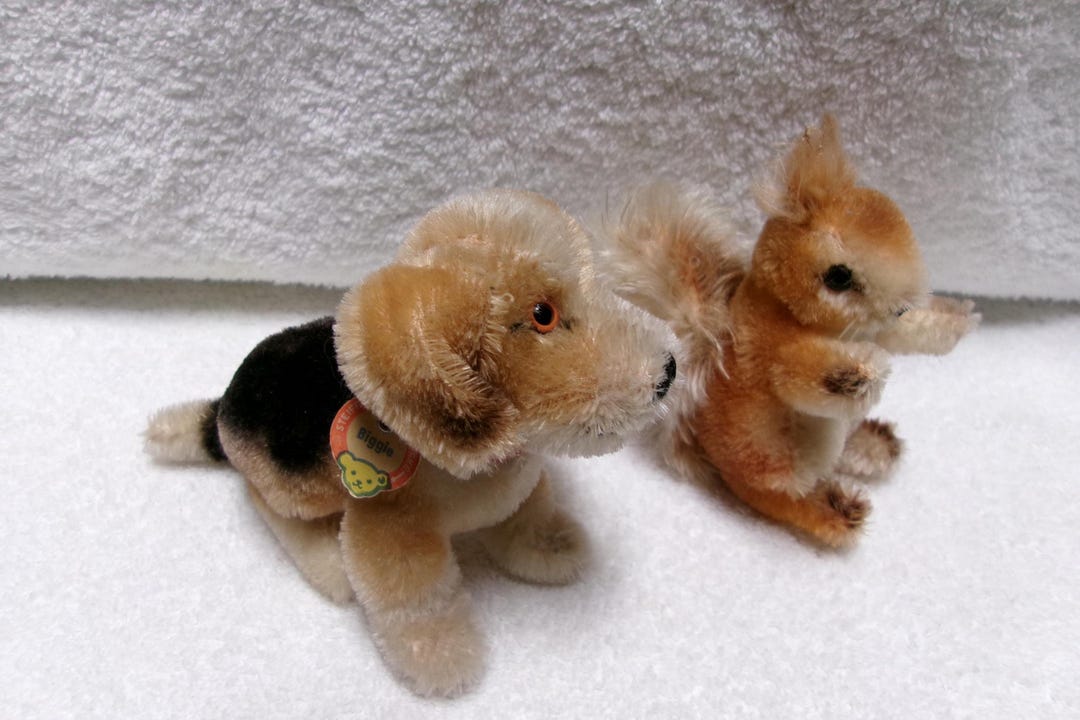 Vintage Steiff Germany Biggie Beagle & Steiff Possy Squirrel Mohair ...