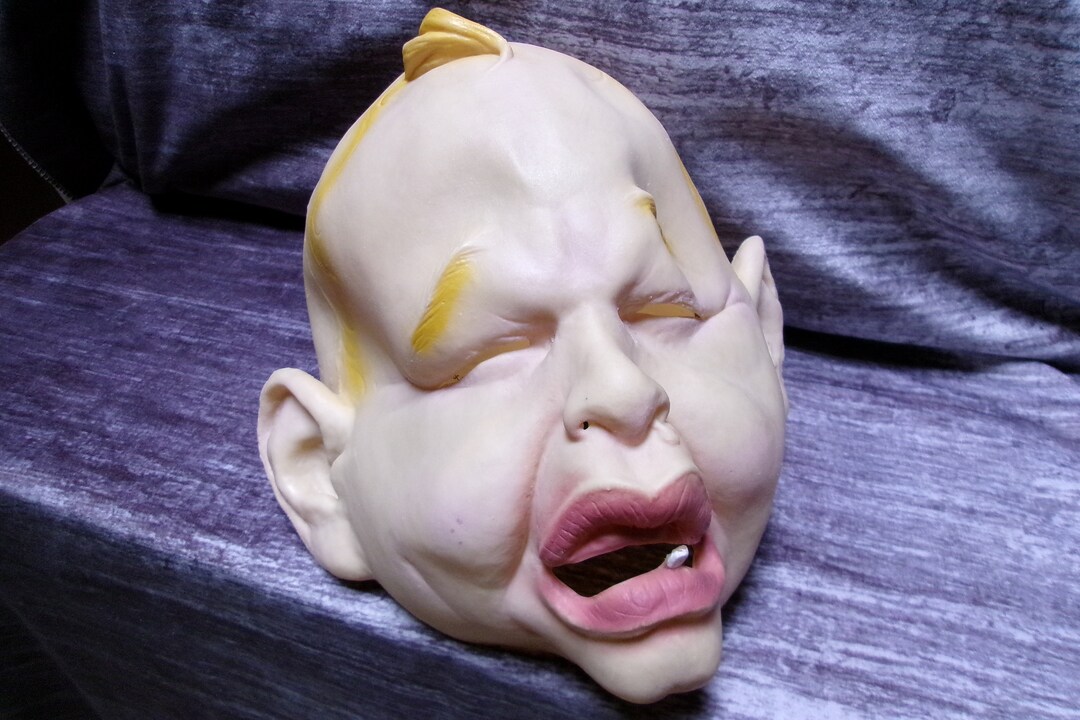 Vintage 1995 Adult Halloween Crying Toothless Rubber Mask/paper Magic ...