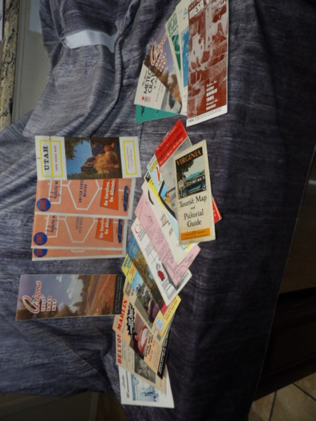 Vintage 1950s Lithograph Full Page Maps, Advertisement Pamphlets ...