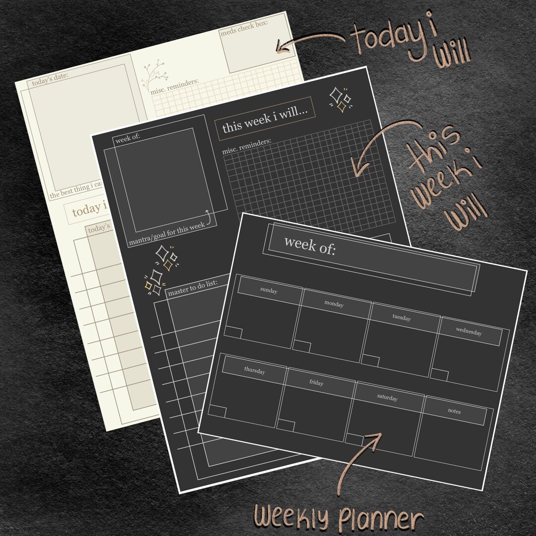 Simple Clean Digital Journal Templates plus Bonus Stickers - Etsy