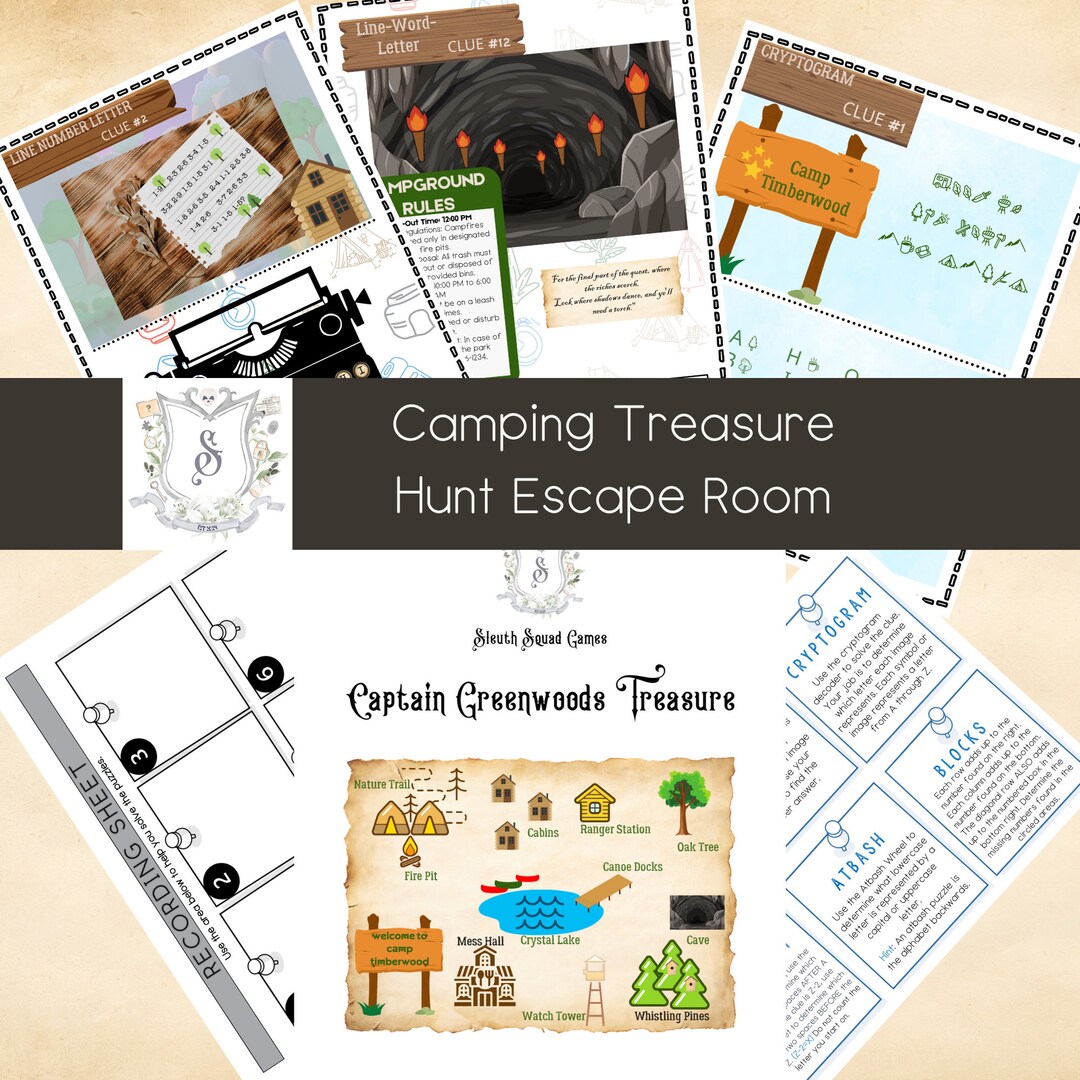 Camping Printable Escape Room for Kids Family Game Night Puzzles ...