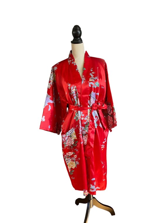 vintage red japanese kimono - Gem