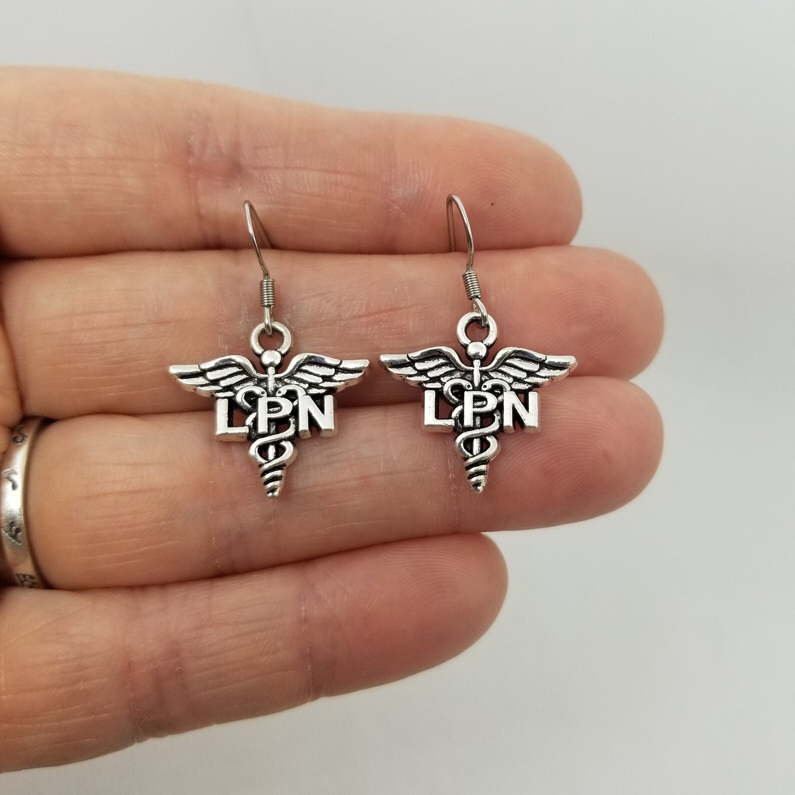 LPN Caduceus Charm Earrings & Necklace Set or Separate - Licensed ...