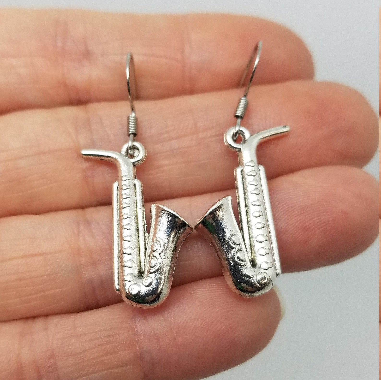 Saxophone Charm Earrings & Necklace Set or Separate - Music Instrument ...
