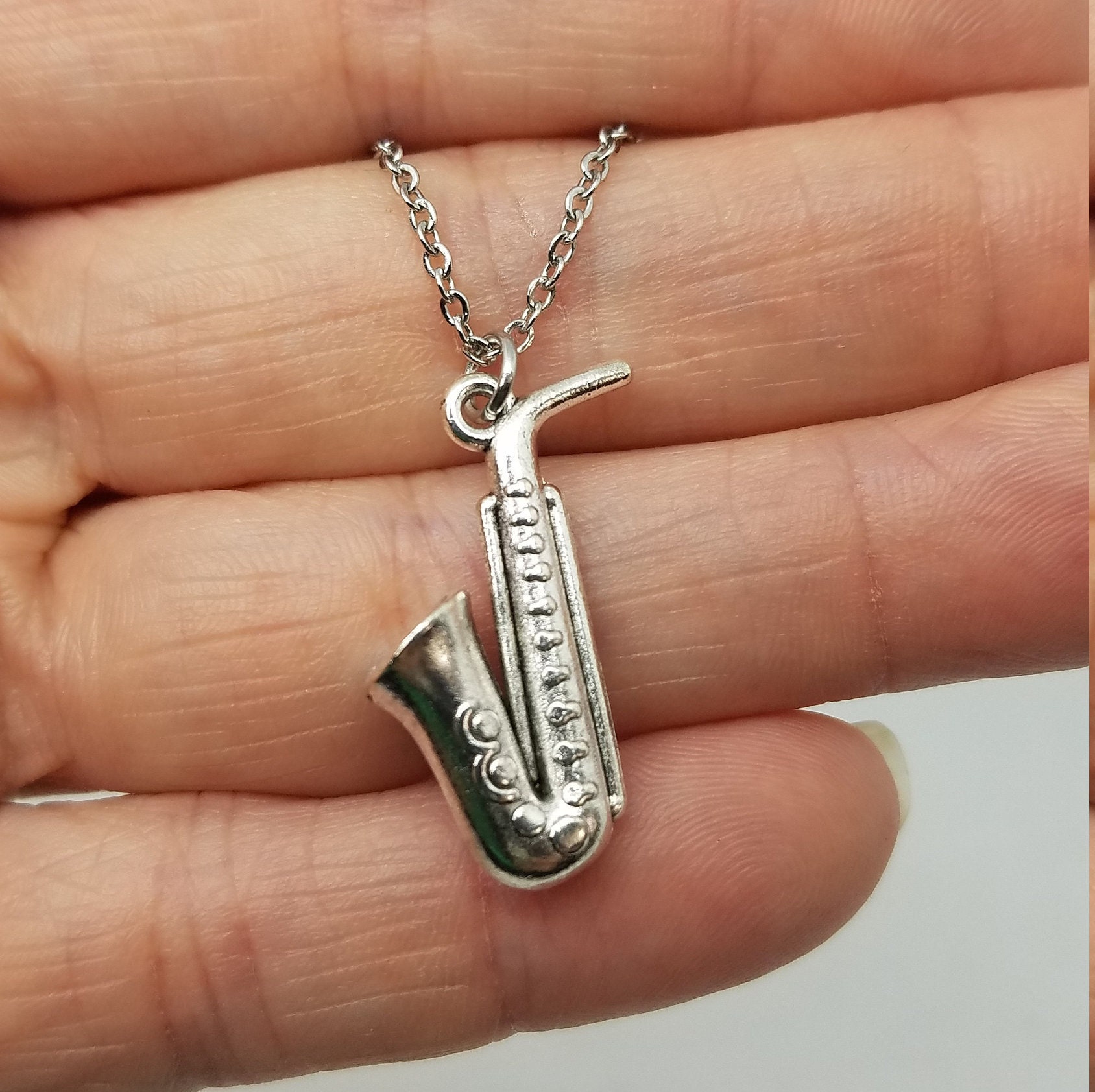 Saxophone Charm Earrings & Necklace Set or Separate - Music Instrument ...