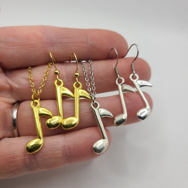 Eighth Note Necklace - Etsy