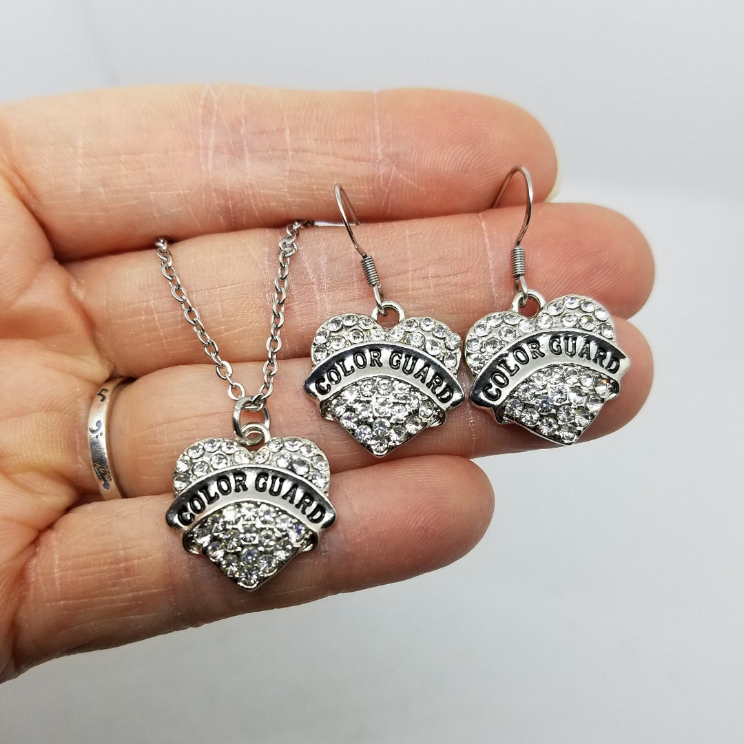 Color Guard Earrings/necklace Set or Separate - Color Guard Charm ...
