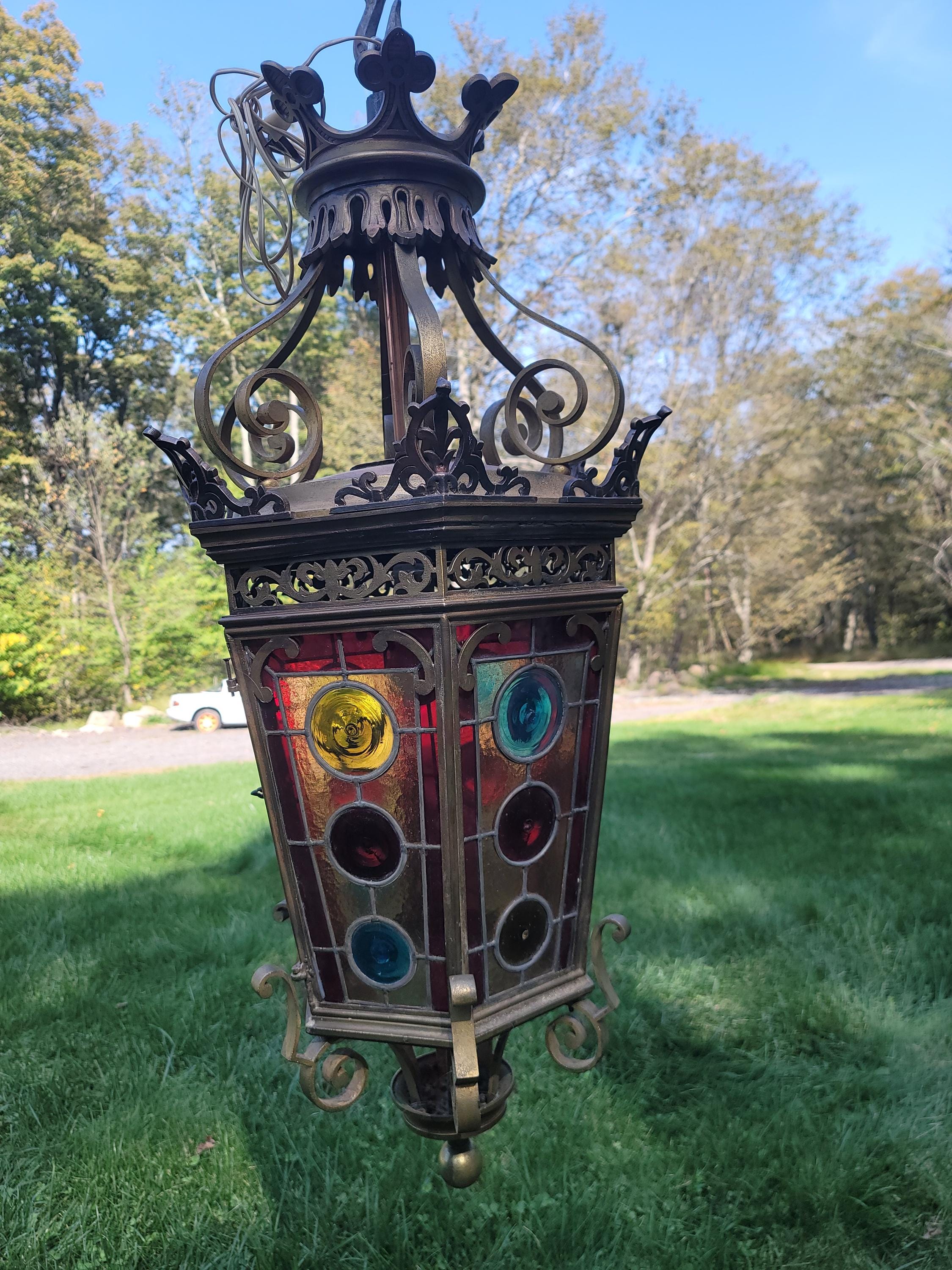 Vintage Indoor Outdoor Gothic Pendant Porch Light Foyer Gazebo Great ...